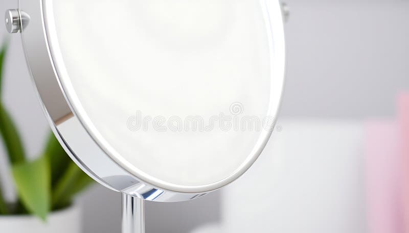 Round Bathroom Mirror Reflection, Vanity Decor and Home Interior Design ...