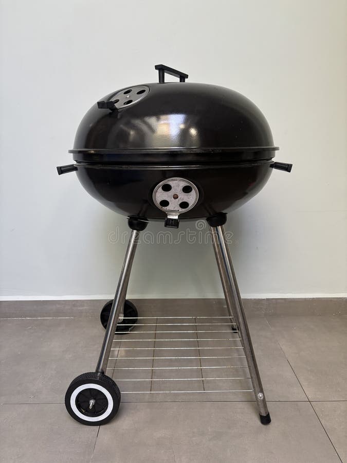 Round BBQ Grill stock photo. Image of campfire, live - 387839916