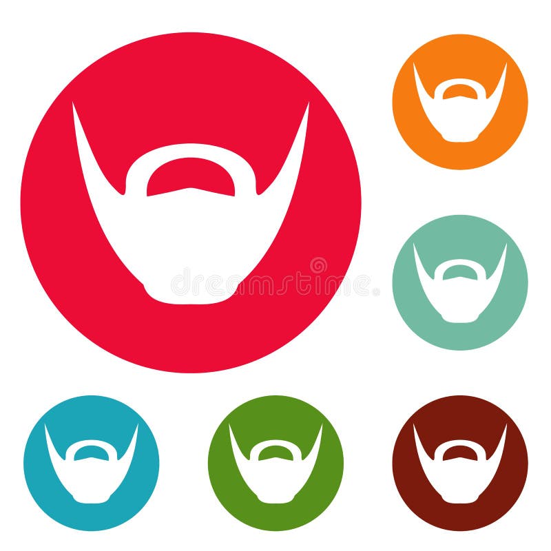 Round Beard Icons Set Color Vector Stock Vector - Illustration of shave ...