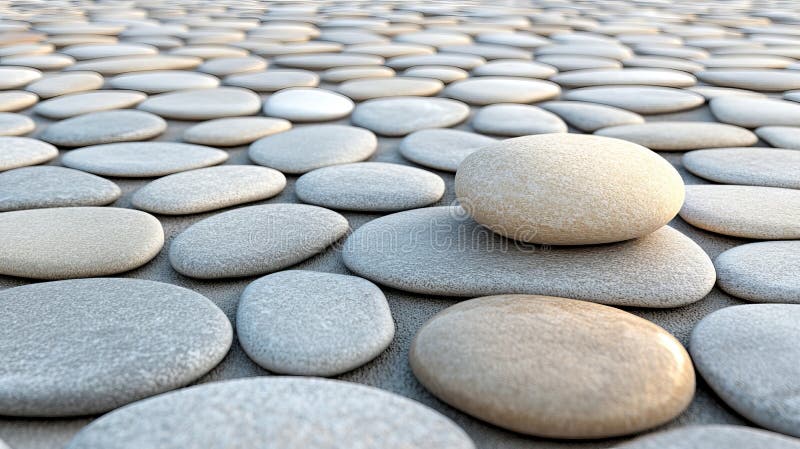 Round, Beige Pebble Background, Natural Stone Texture. Soft Light ...