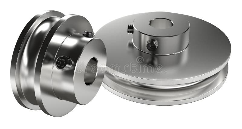 Round belt pulleys stock illustration. Illustration of mechanic - 44747646