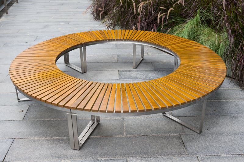 Round bench. stock photo. Image of metal, comfortable - 86944428