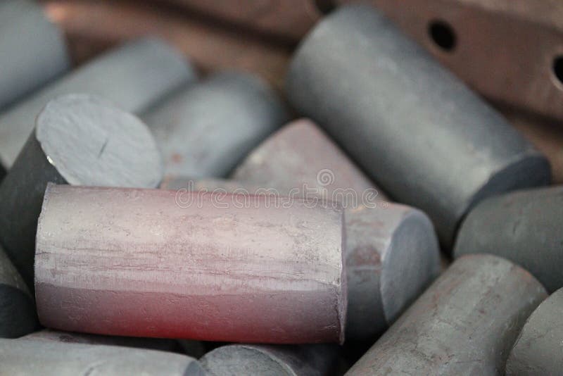 Round billet of metal stock photo. Image of pile, iron - 47570310