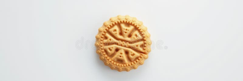 Round Biscuit with Intricate Designs Placed on a White Surface ...