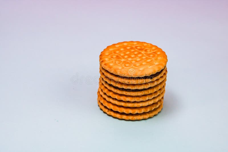 Round Biscuits with Chocolate Cream, Sandwich Biscuits with Chocolate ...