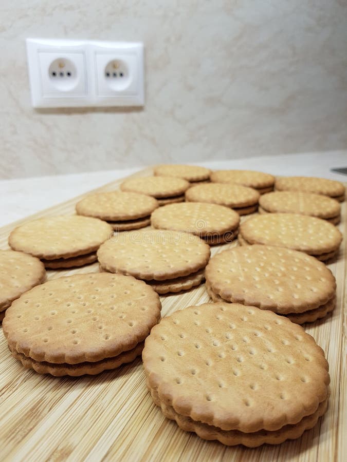 Two biscuits cocoa stock image. Image of biscuits, side - 135910753