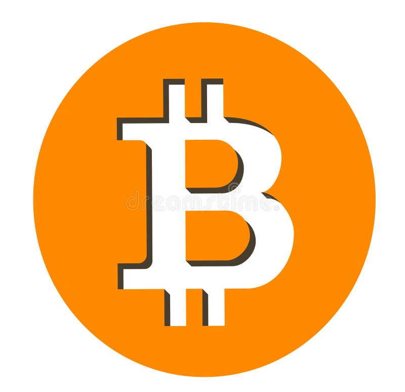 Round Bitcoin Logo in Flat Design with Shadow Stock Vector ...