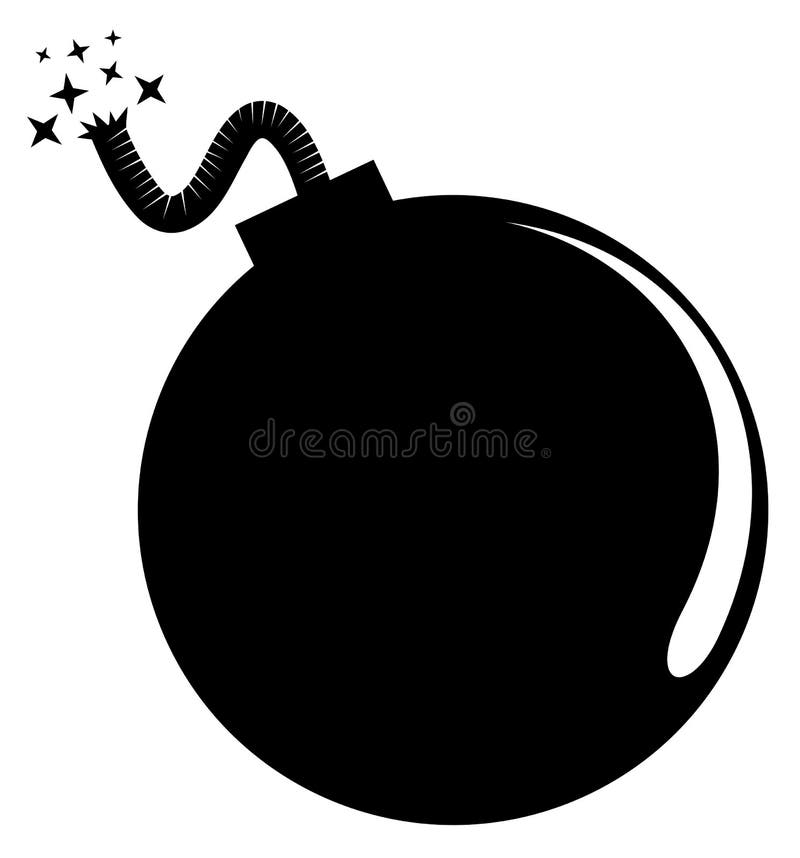 Round black bomb stock vector. Illustration of killing - 17283872