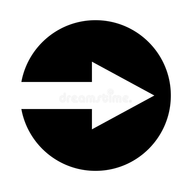 Round Black Button with Arrow Showing Right Stock Illustration ...