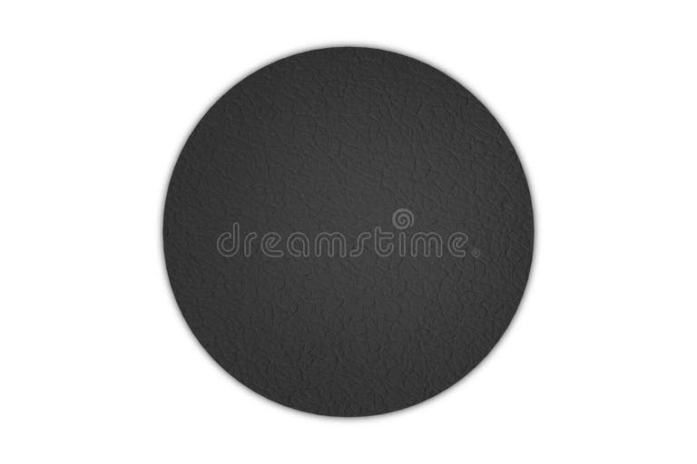 Round Black Leather Table Coaster Mockup Isolated on White. Stock ...