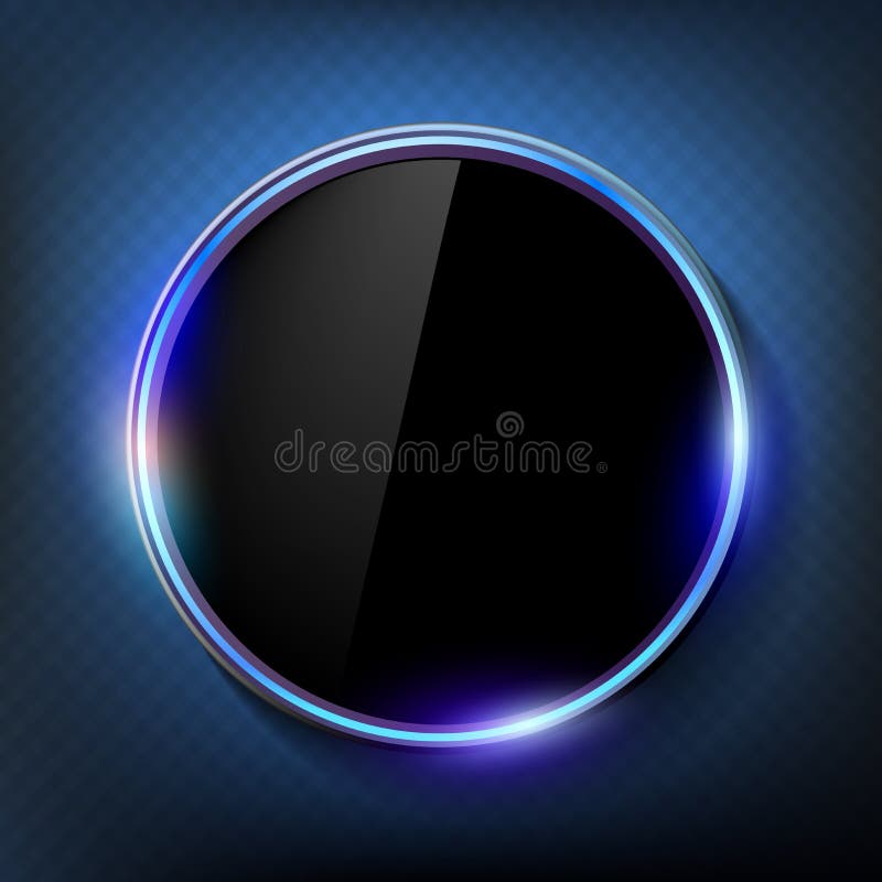 Round Black Screen on a Blue Background Stock Illustration ...