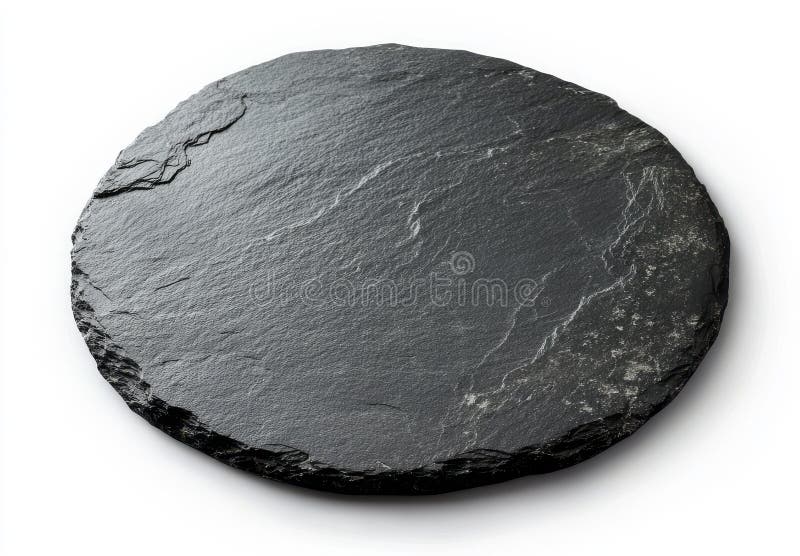 Round Black Slate Coaster on White Background Stock Illustration ...