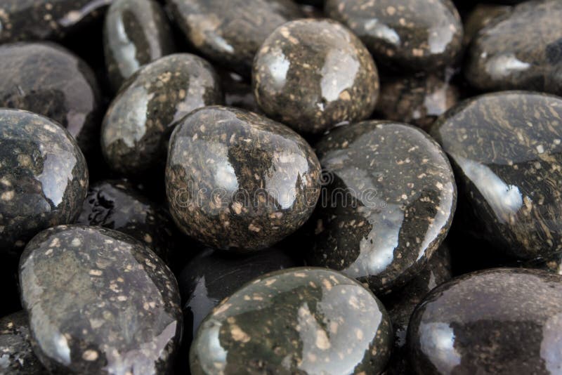 Round Black Stone on Ground beside the Waterfall Stock Image - Image of ...