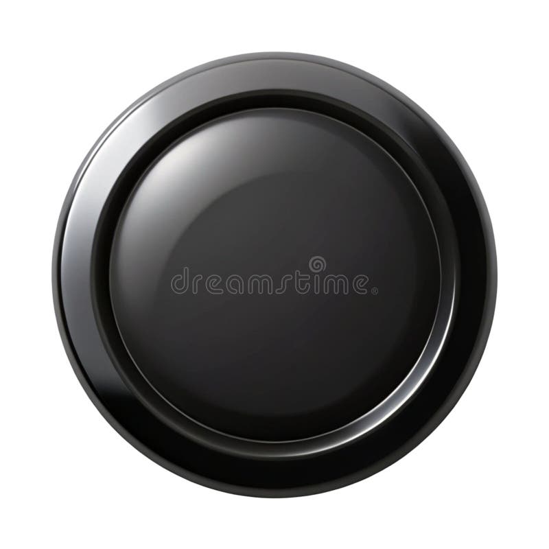 Round Black Web Button Top View Isolated on White Background Stock ...