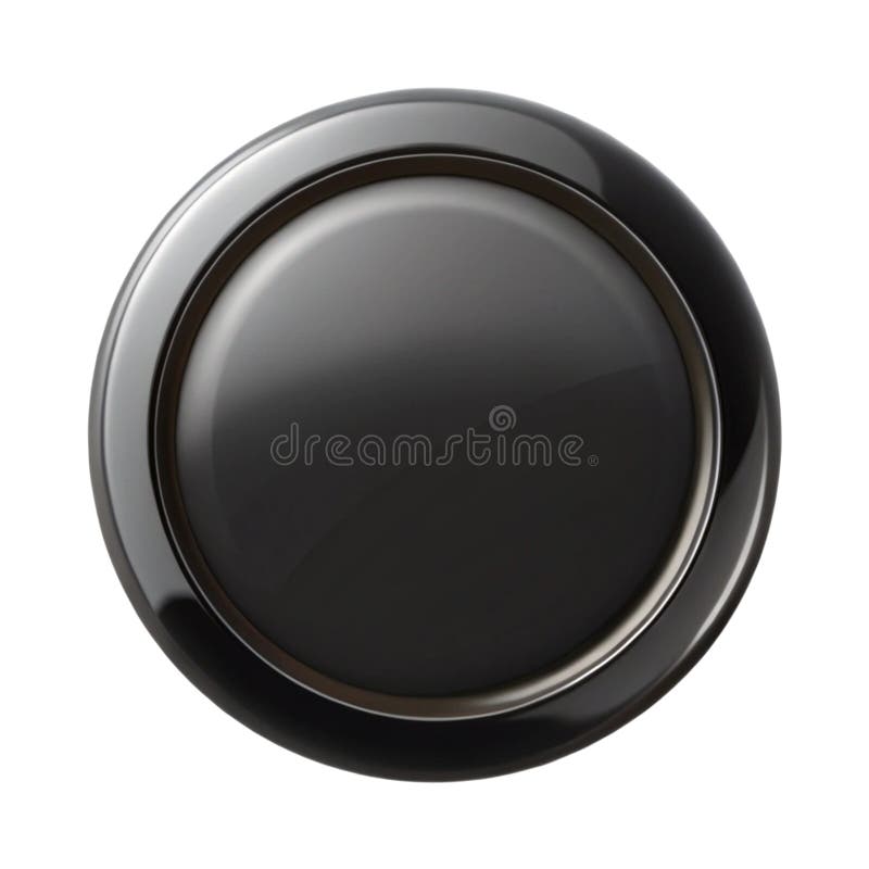 Round Black Web Button Top View Isolated on White Background Stock ...