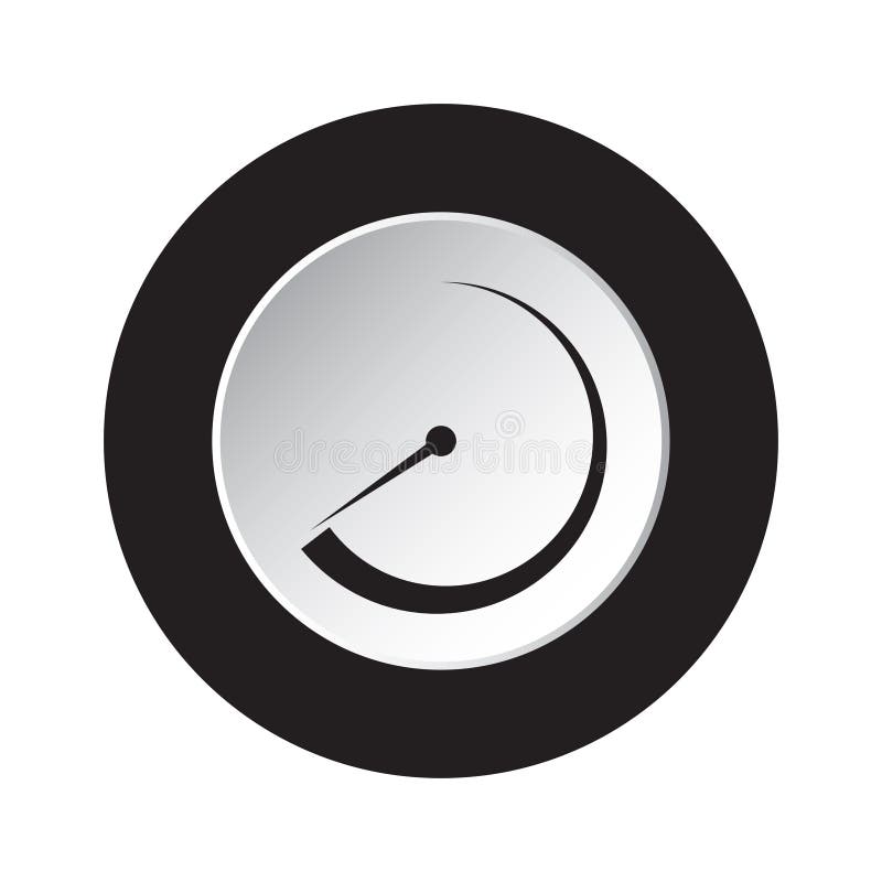 Round Black and White Button - Dial Symbol Icon Stock Vector ...