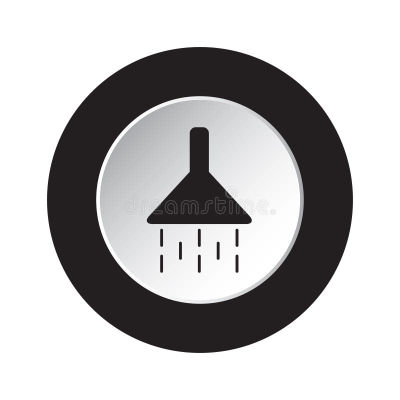 Round Black and White Button - Shower Icon Stock Vector - Illustration ...