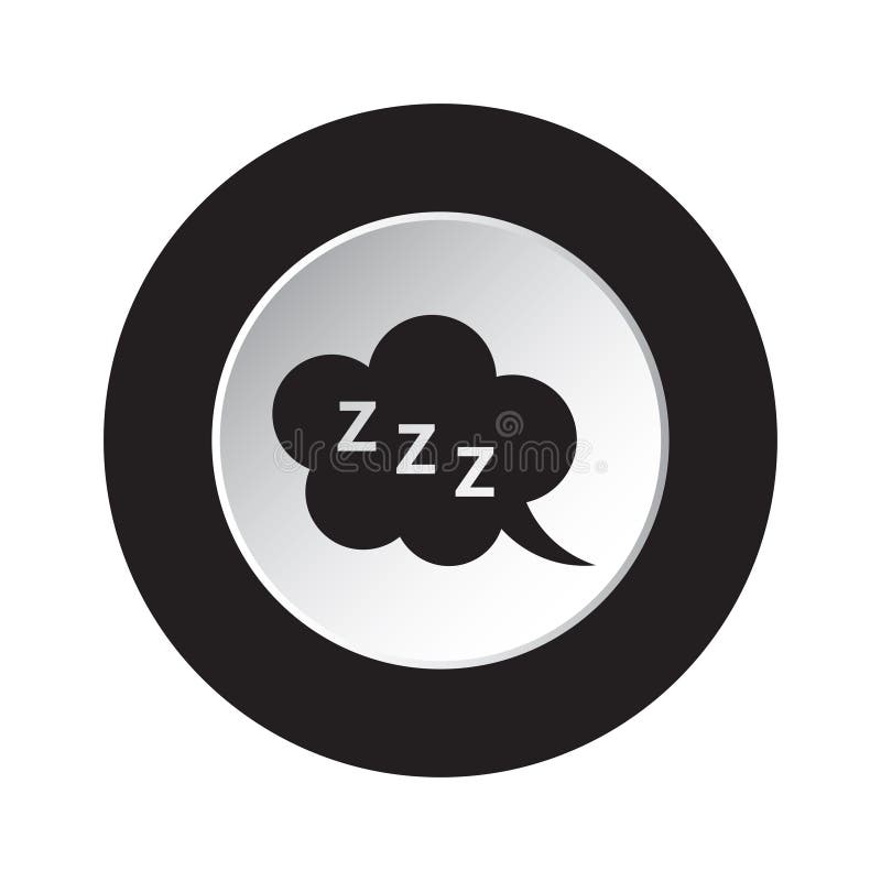 Round Black, White Button - ZZZ Speech Bubble Icon Stock Vector ...