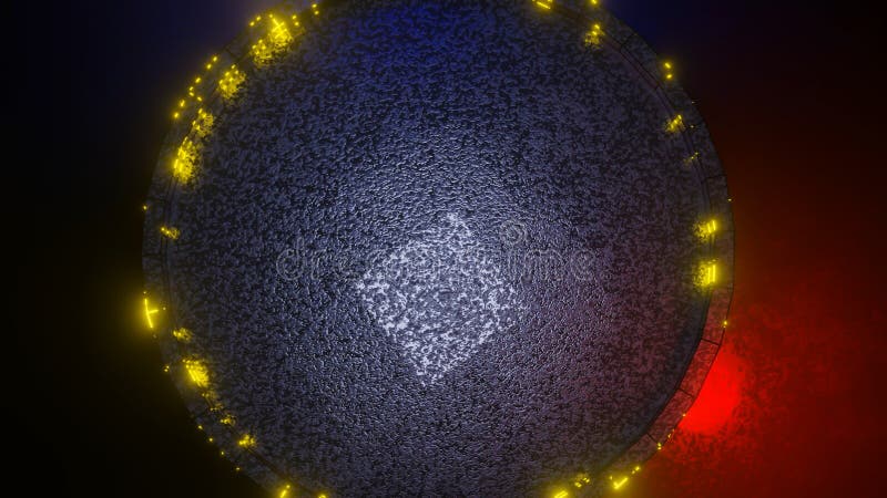 Round Blank Textured Circular Surface on a Black Background with a Red ...