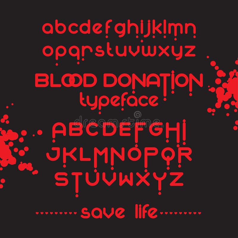 Round Blood Font set stock vector. Illustration of clinic - 70845453