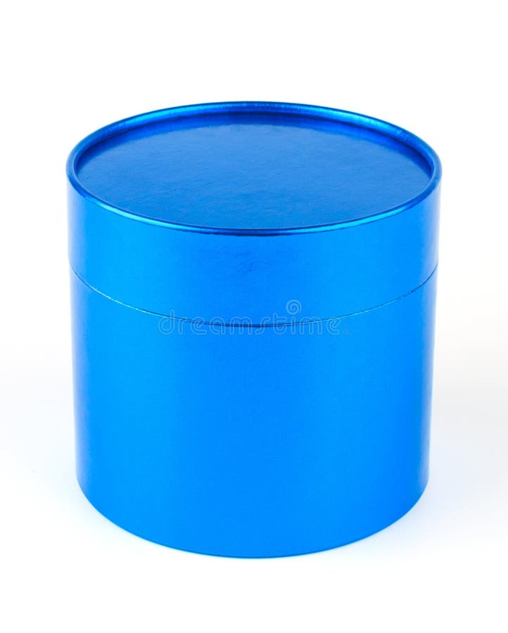 Round blue box stock photo. Image of white, decoration - 29215120