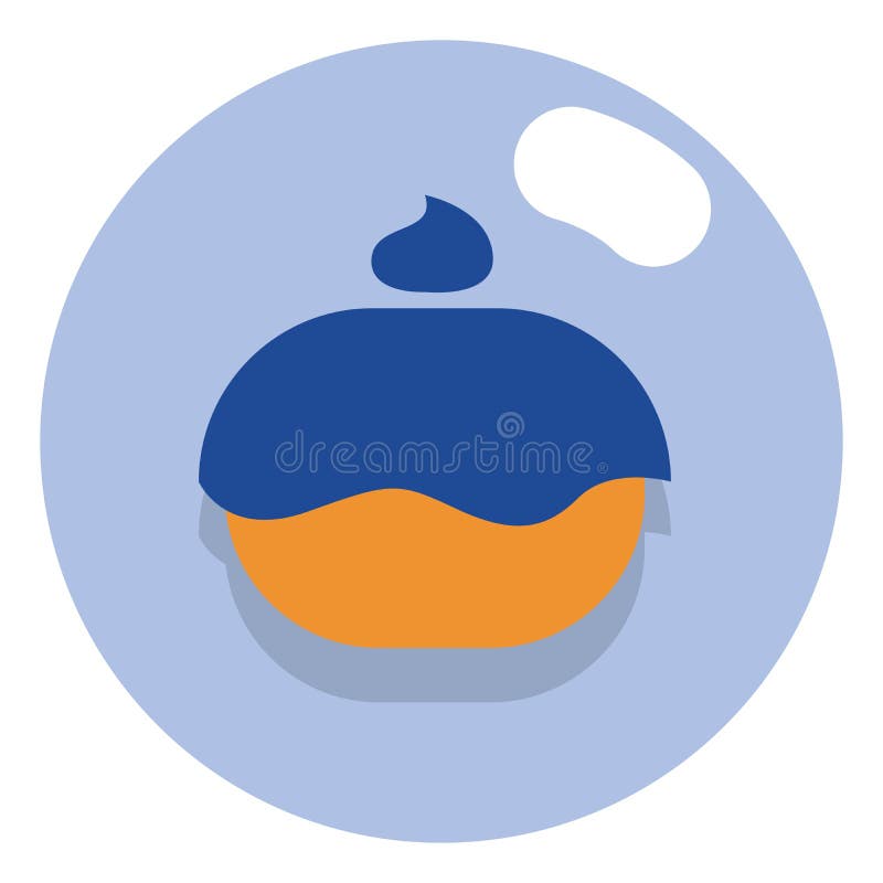 Round blue cake, icon stock vector. Illustration of cream - 259396351