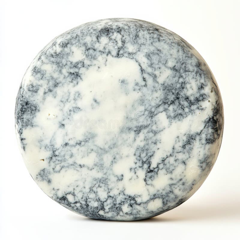 A Round of Blue Cheese with a Distinct Marbled Pattern of Mold ...