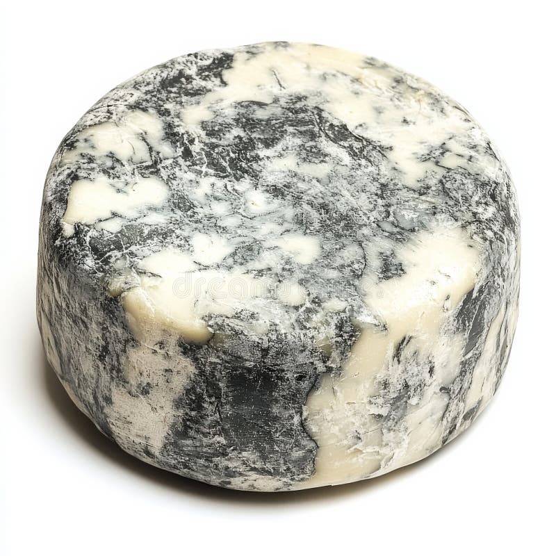 A Round of Blue Cheese with a Distinct Marbled Pattern of Mold ...