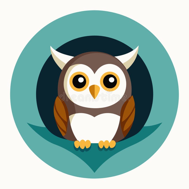 A Round Blue Circle with a Owl on it Vector Illustration Stock Vector ...