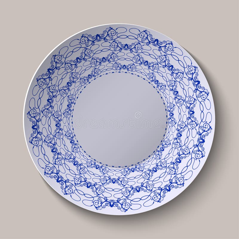 Blue Ceramic Plate Pattern Stock Illustrations – 2,064 Blue Ceramic ...