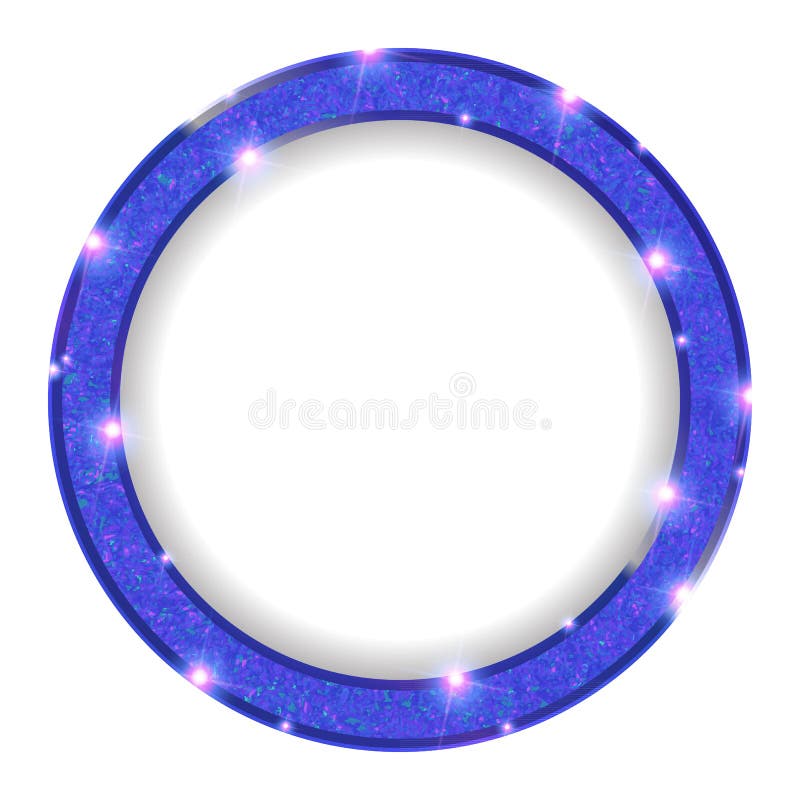 Round Blue Frame with Lights on a Light Background Stock Illustration ...