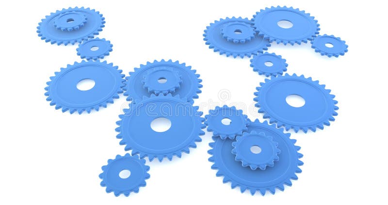 Blue gears stock vector. Illustration of device, clock - 6186524
