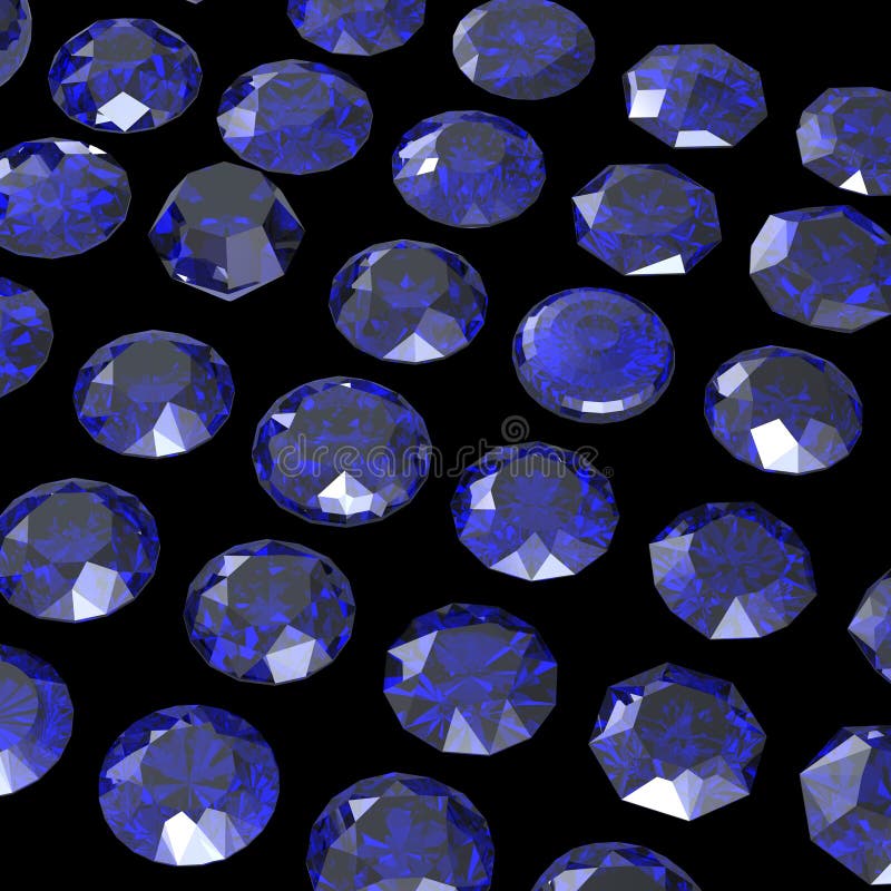 Round Blue Gemstone Isolated on Black Background. Benitoit. Sap Stock ...