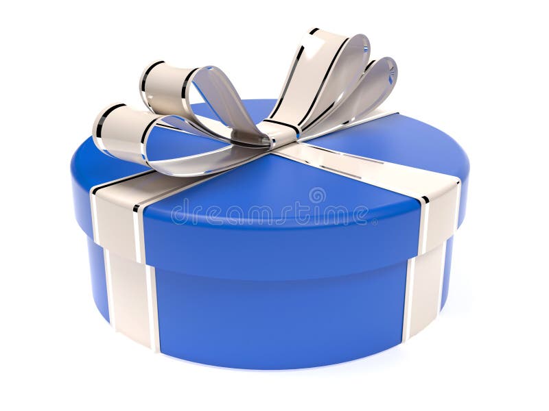 Round blue gift box stock illustration. Illustration of xmas - 188402118