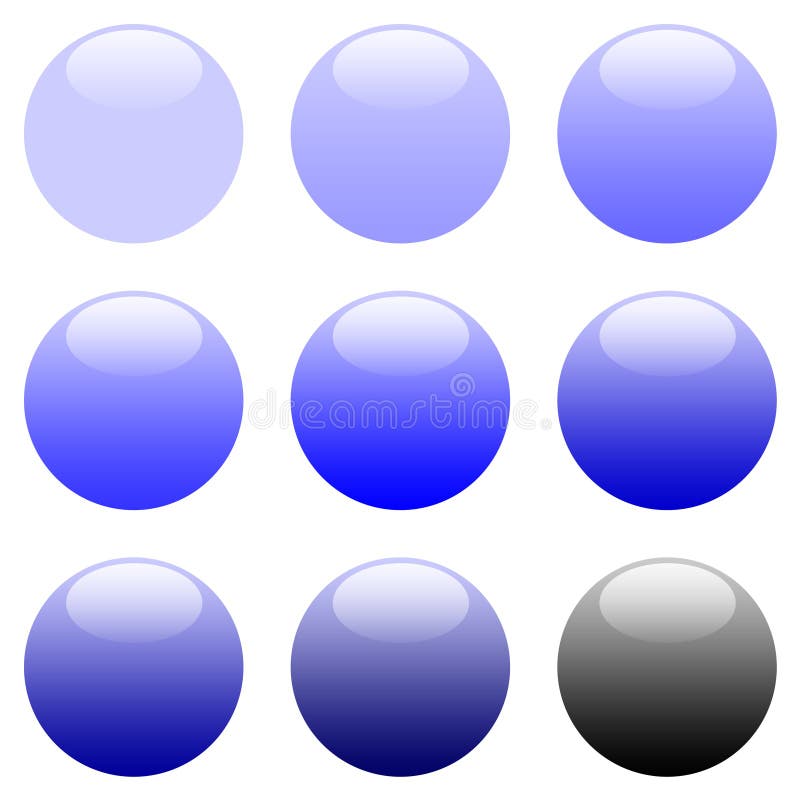 Round Blue Gradient Web Buttons Stock Illustration - Illustration of ...
