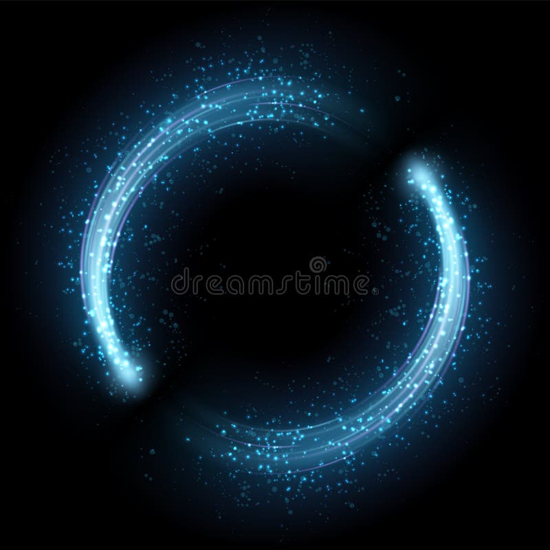 Round Blue Light Sparkling. Realistic Magic Fire Stock Vector ...