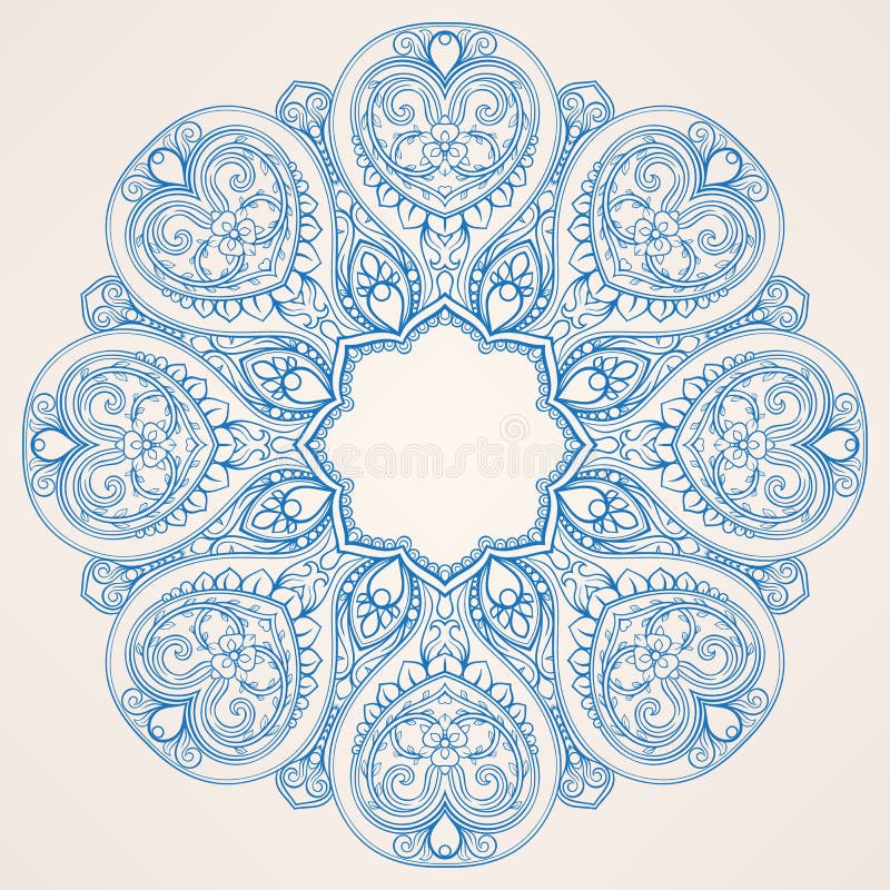 Round blue pattern stock vector. Illustration of blue - 33220646