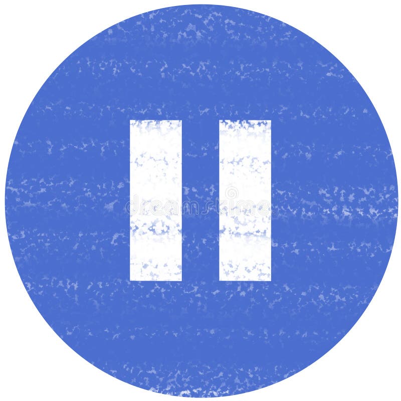 Round blue pause button stock illustration. Illustration of push ...