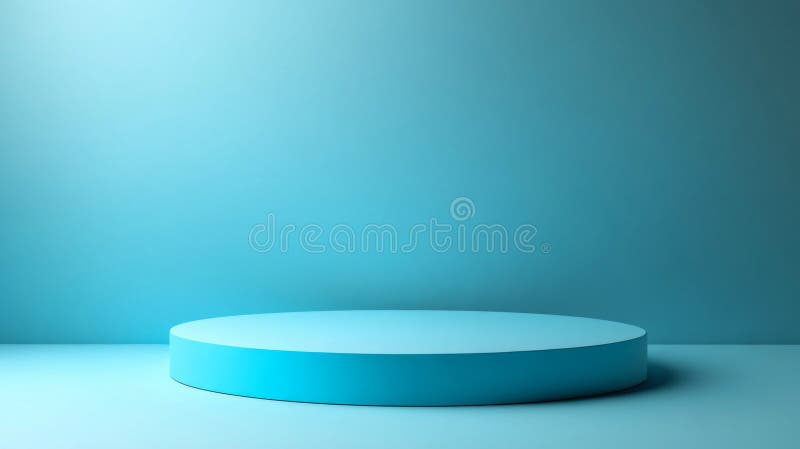 Round Blue Platform on Light Blue Background Stock Illustration ...