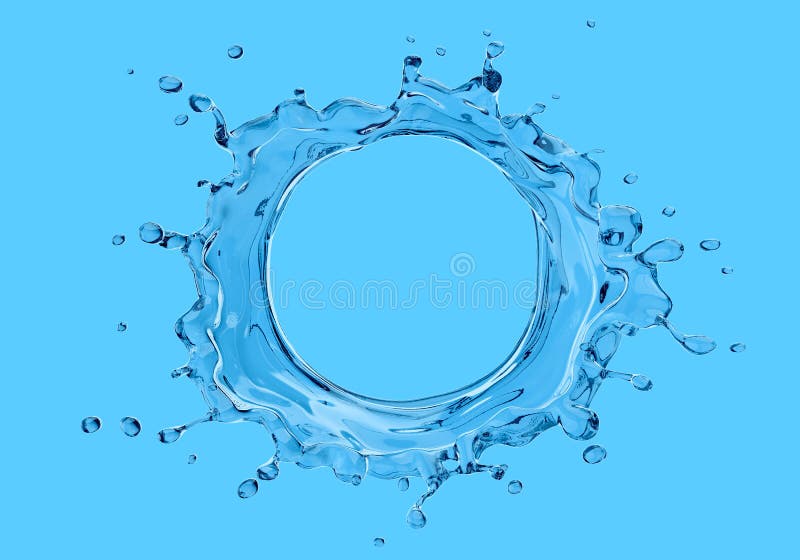 Water Splash Pool with Drops and Reflection Stock Illustration ...