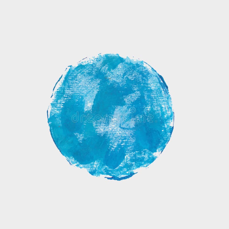 Round Blue Spot of Paint. Vector Acrylic Texture Stock Illustration ...