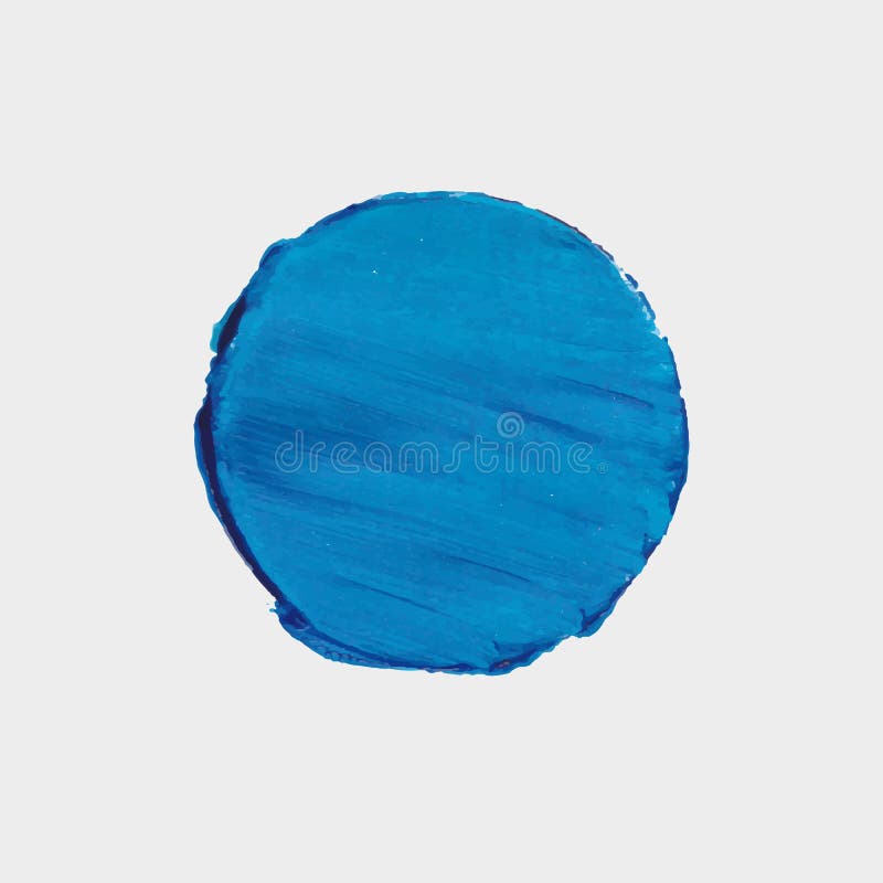 Round Blue Spot of Paint. Vector Acrylic Texture Stock Image - Image of ...