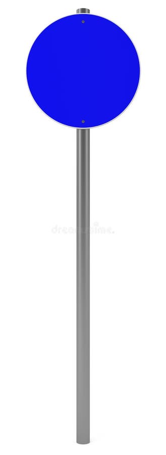 Round Blue Traffic Sign Isolated on White Stock Illustration ...