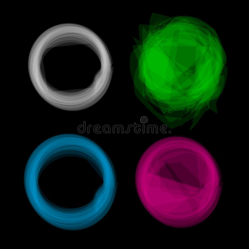 Round Blurred Colored Blots or Spots. Abstract Blur Shapes. Vector ...