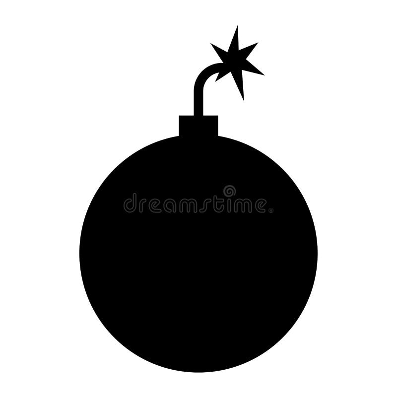 Round Bomb. Black and White Icon Illustration Pictogram EPS Vector ...