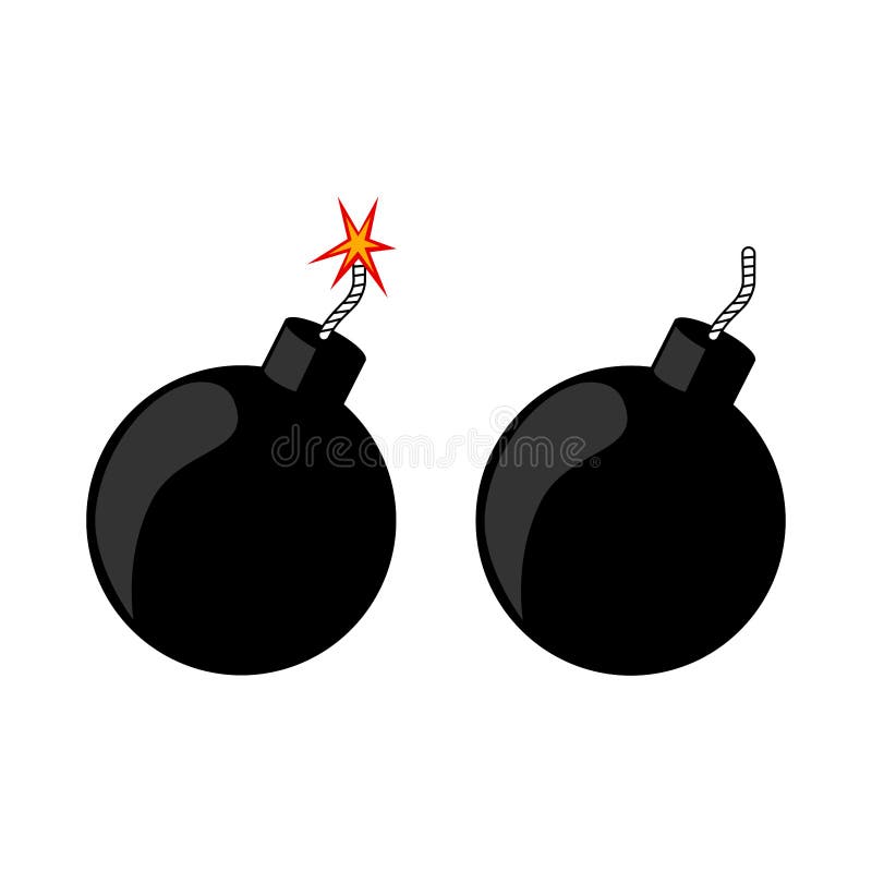 Round Bomb with Fire in Gift Box, Present Isolated on White Background ... Round Bomb with Fire in Gift Box, Present Isolated on White Background ...