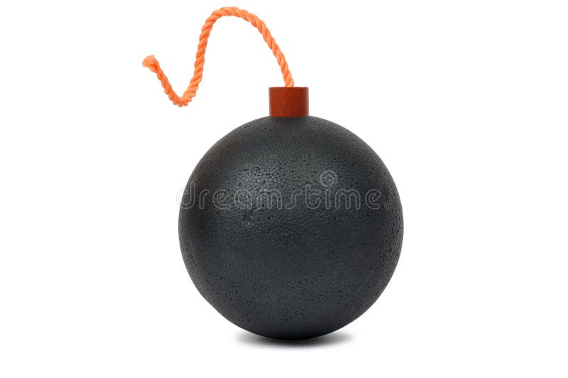 Round Bomb with Fuse stock photo. Image of detonation - 12990190