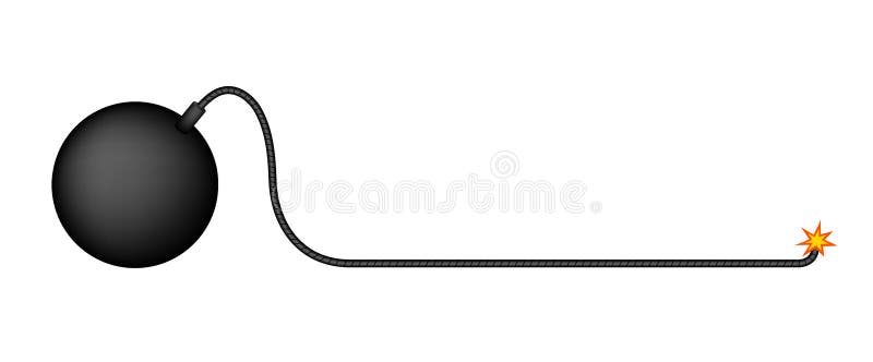Round Bomb Illustration / Long Fuse Stock Vector - Illustration of bomb ...