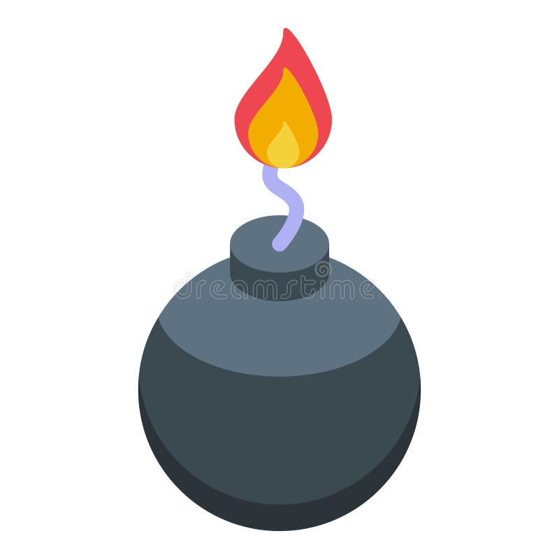 Round Bomb is Burning with a Short Fuse Stock Vector - Illustration of ...