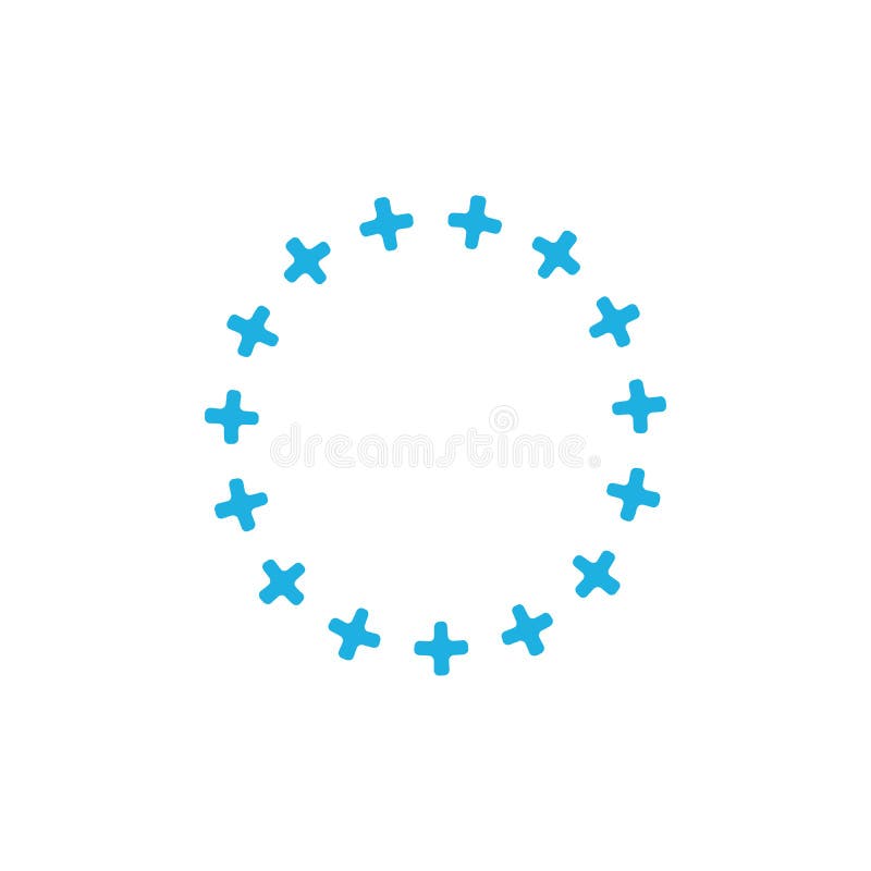 A Round Border Made with Plus Cross or Multiplication Sign. Vector ...